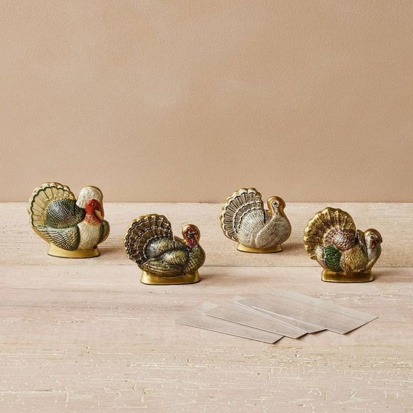 John Derian for Target | Dining | 4pc Fall Turkey Placeholder Set With ...